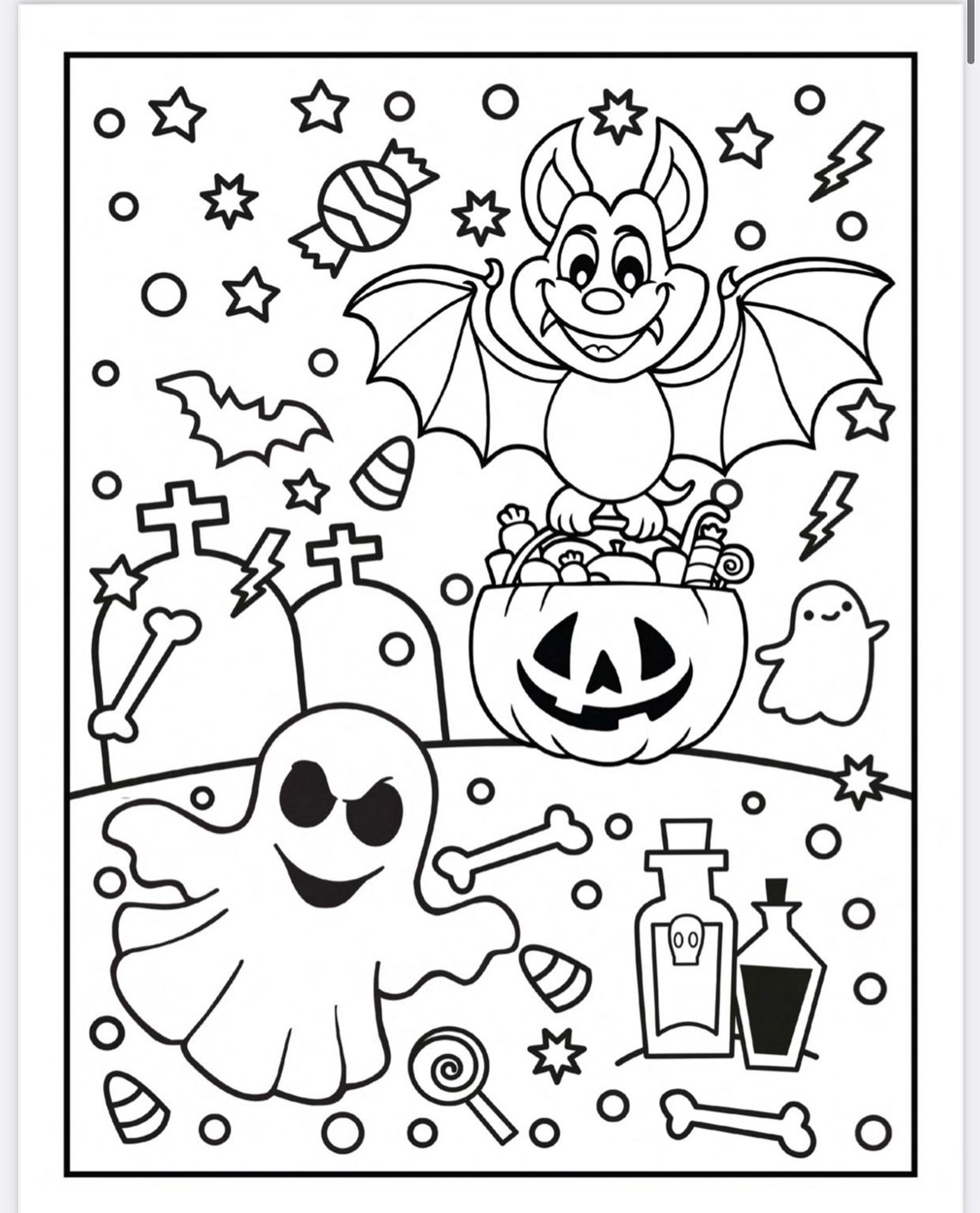 Halloween 50 printable coloring pages-instant download-holiday | Etsy