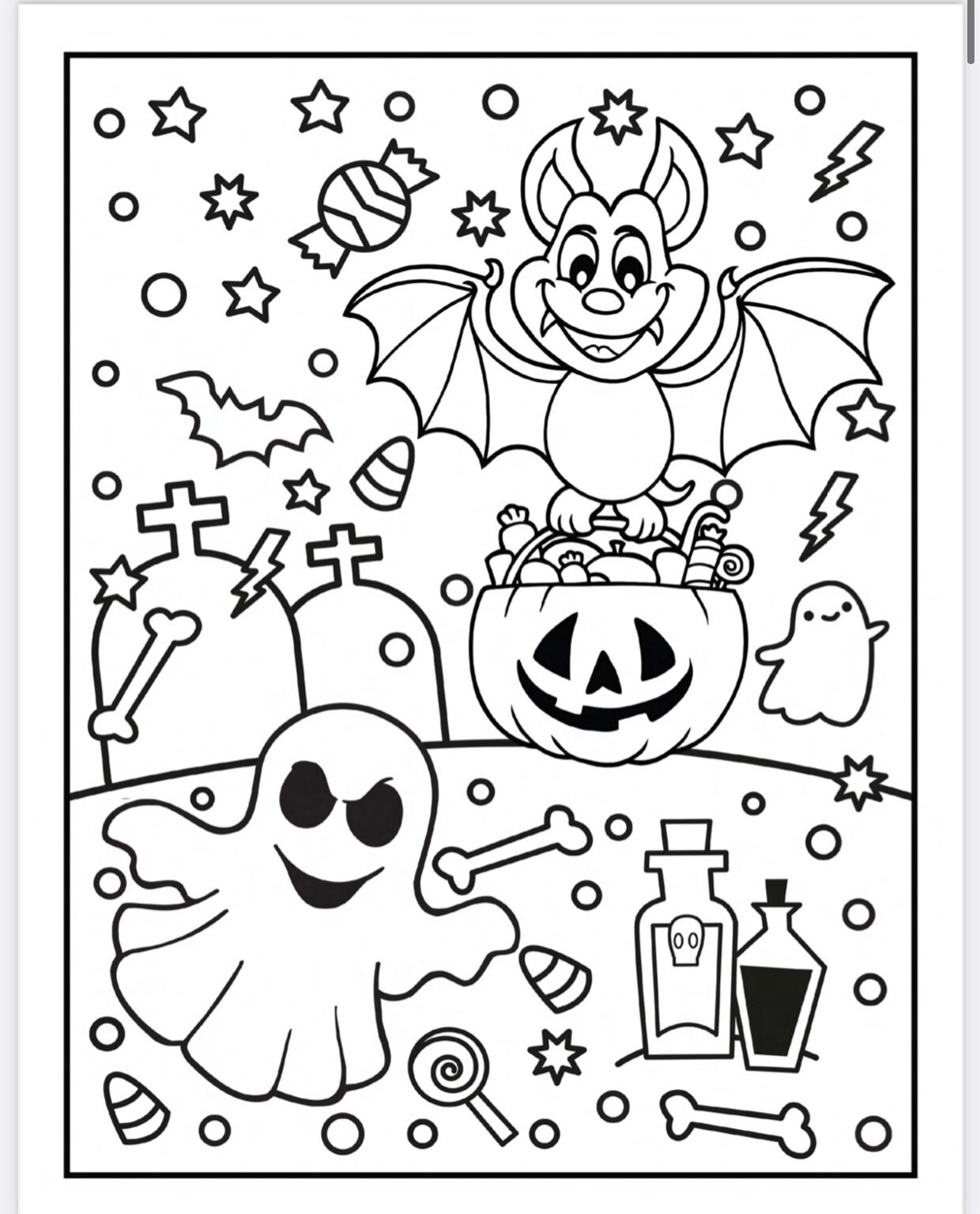 Halloween 50 Printable Coloring Pages-instant Download-holiday Coloring ...