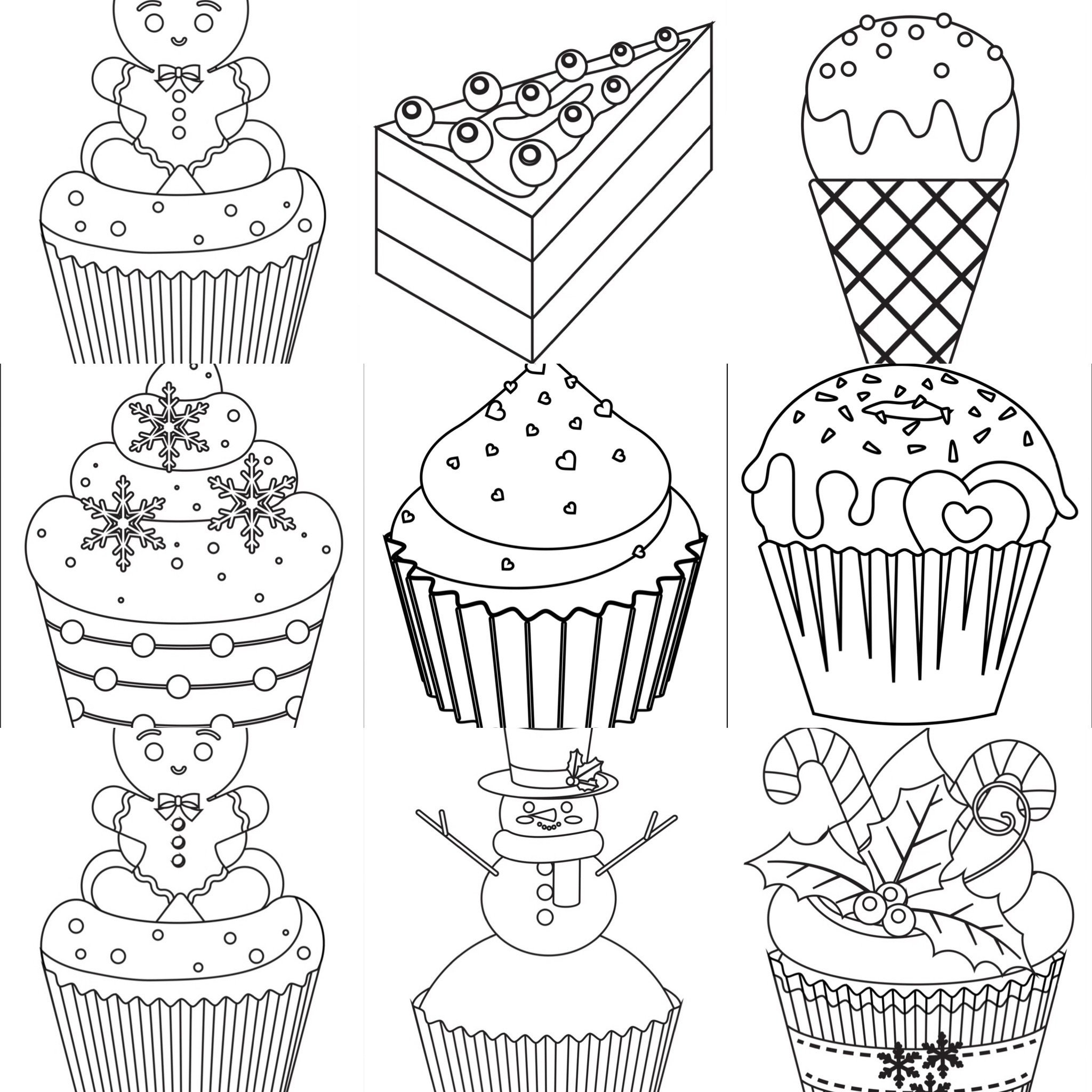 Dessert Food Coloring Pages - Anime Kids Coloring Sheets - Fun Activity ...