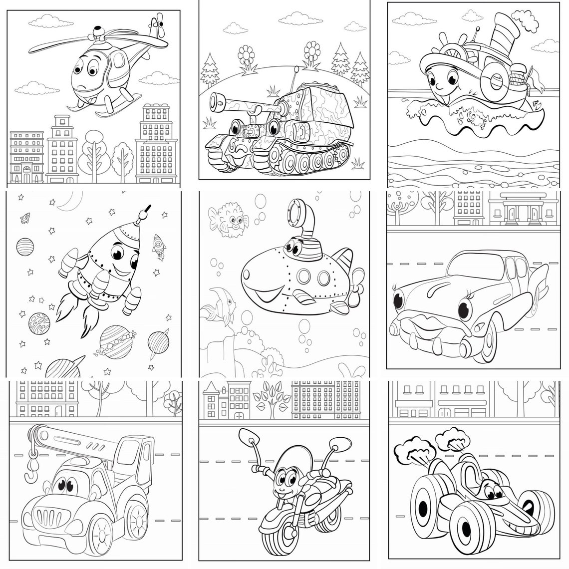 Animated Car Coloring Pages - Vintage Car Kids Coloring Pages - Baby ...