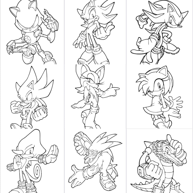 Sonic Coloring Pages for Children and Adults-anime Art-digital Download ...
