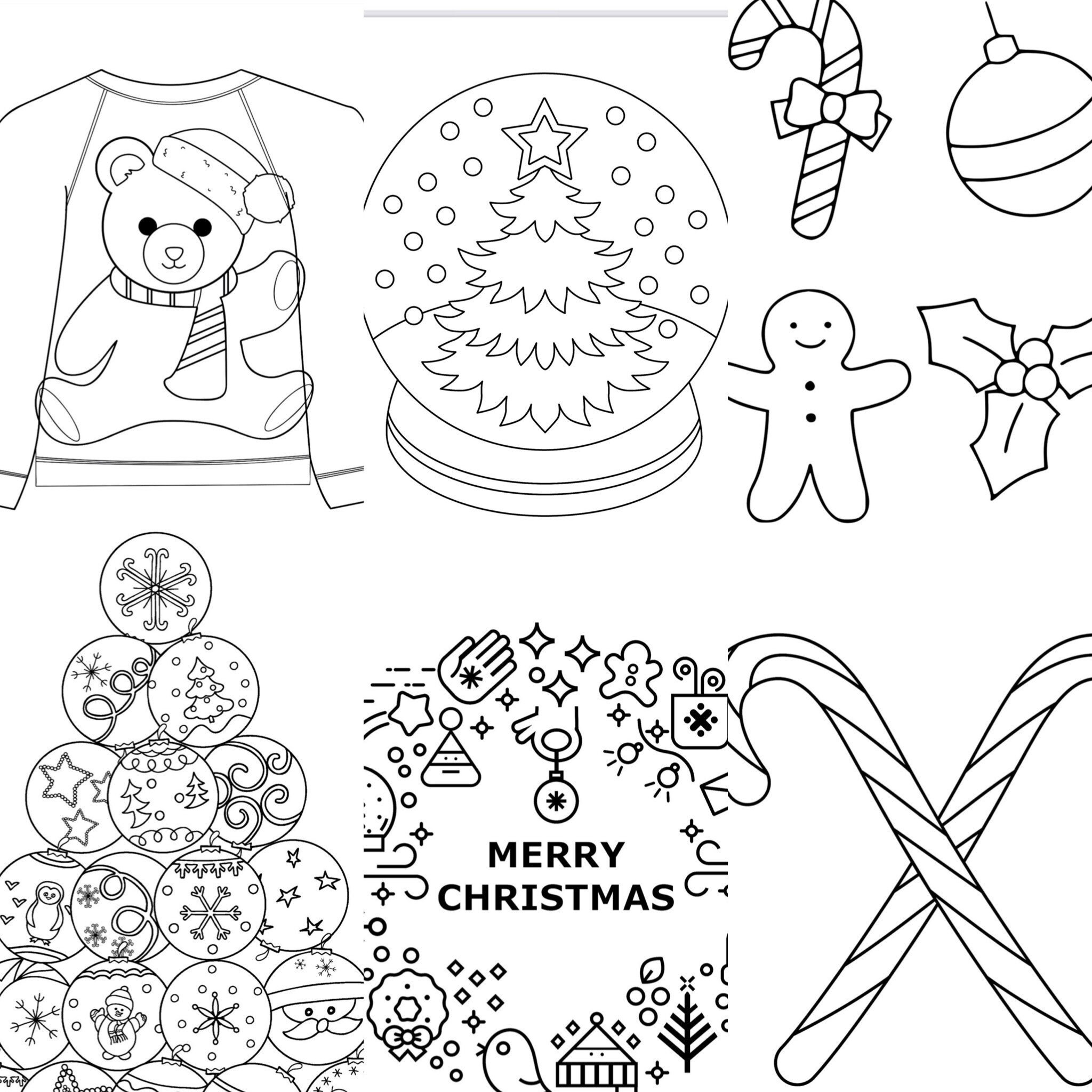 Christmas Printable Coloring Pages for Kids-holiday Activity - Etsy ...