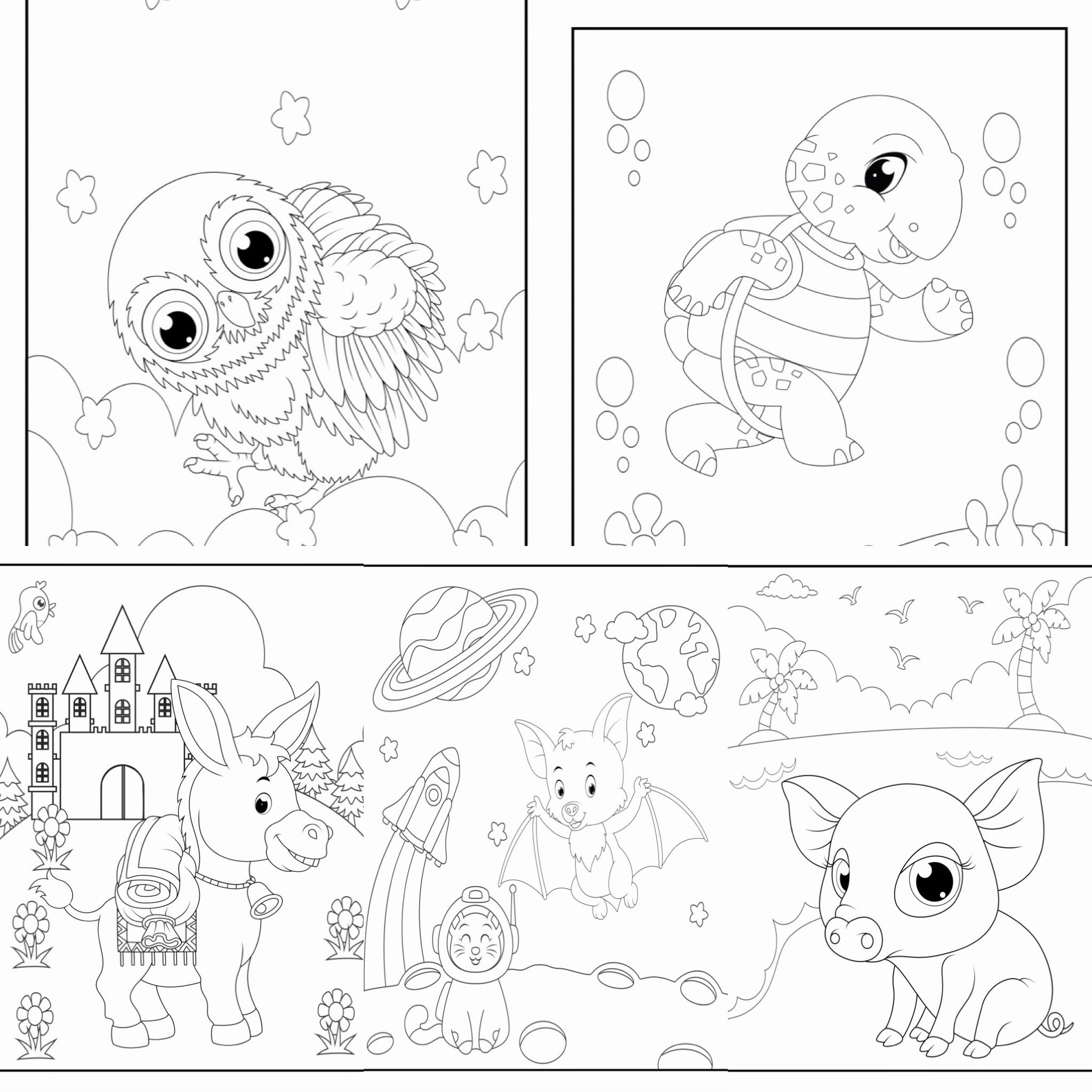 Jungle Animals Coloring Pages Zoo Animal Art Printable - Etsy Canada