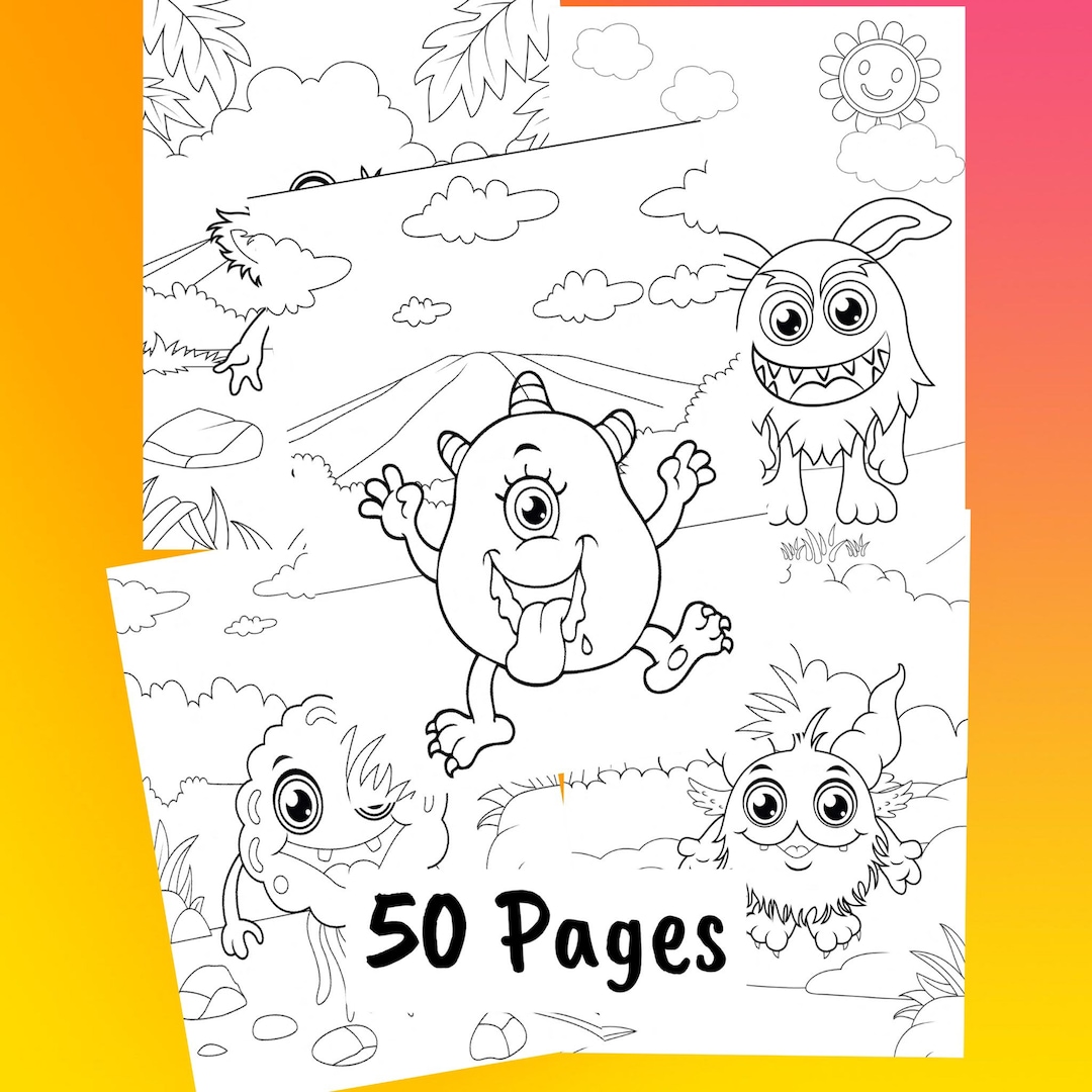 Monster Kids Coloring Pages - Kids Fun Activity Painting Book - Monster ...