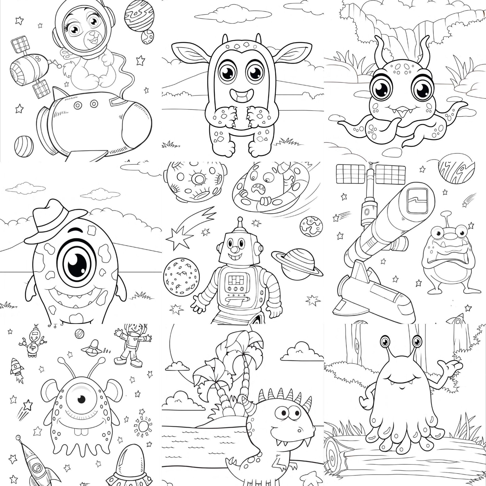 Aliens Space Art Kids Coloring Pages Space Ships Anime Art Kids Fun ...