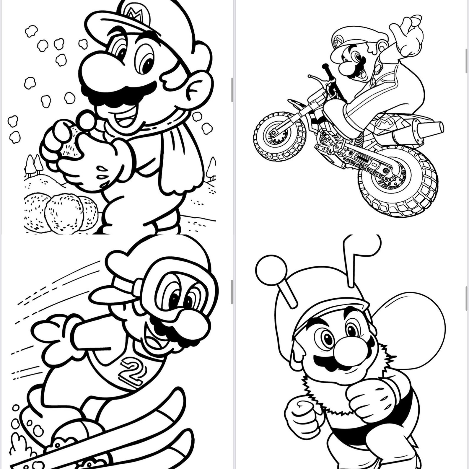 Mario Brothers Printable Coloring Pages-instant Download-cartoon ...