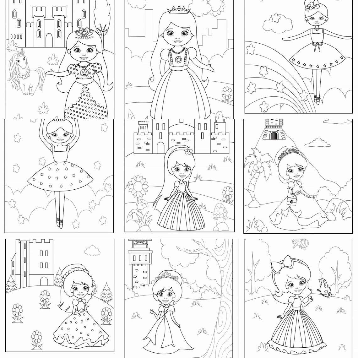 Printable Princess Coloring Pages Cute Girl Coloring Sheets Princess ...