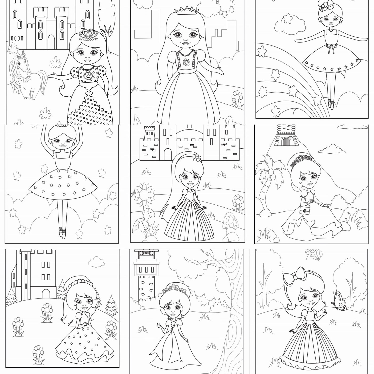 Printable Princess Coloring Pages - Cute Girl Coloring Sheets ...