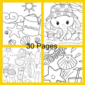 Seasons Summer Printable Coloring Pages-instant Download- - Etsy