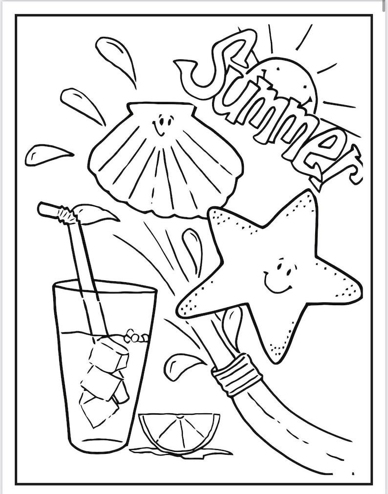 Seasons Summer Printable Coloring Pages-instant Download - Etsy