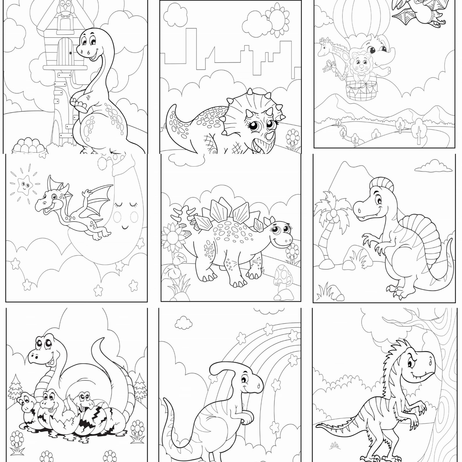 Dinosaur Print Kids Coloring Pages Dinosaur Stationery Animal Coloring ...