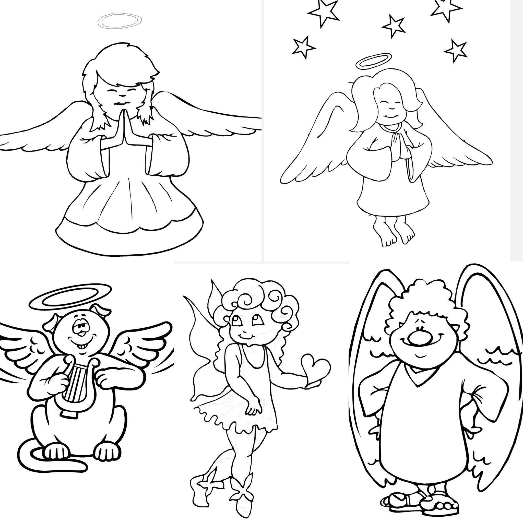 Angels 35 Printable Coloring Pages-instant Download-character - Etsy