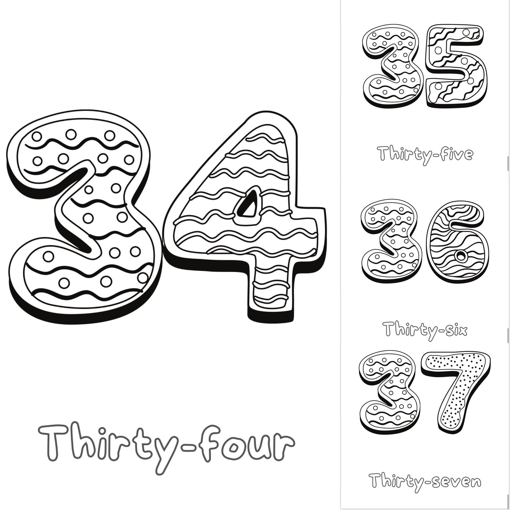 Numbers 1-50 Printable Coloring Pages-instant Download-learning ...