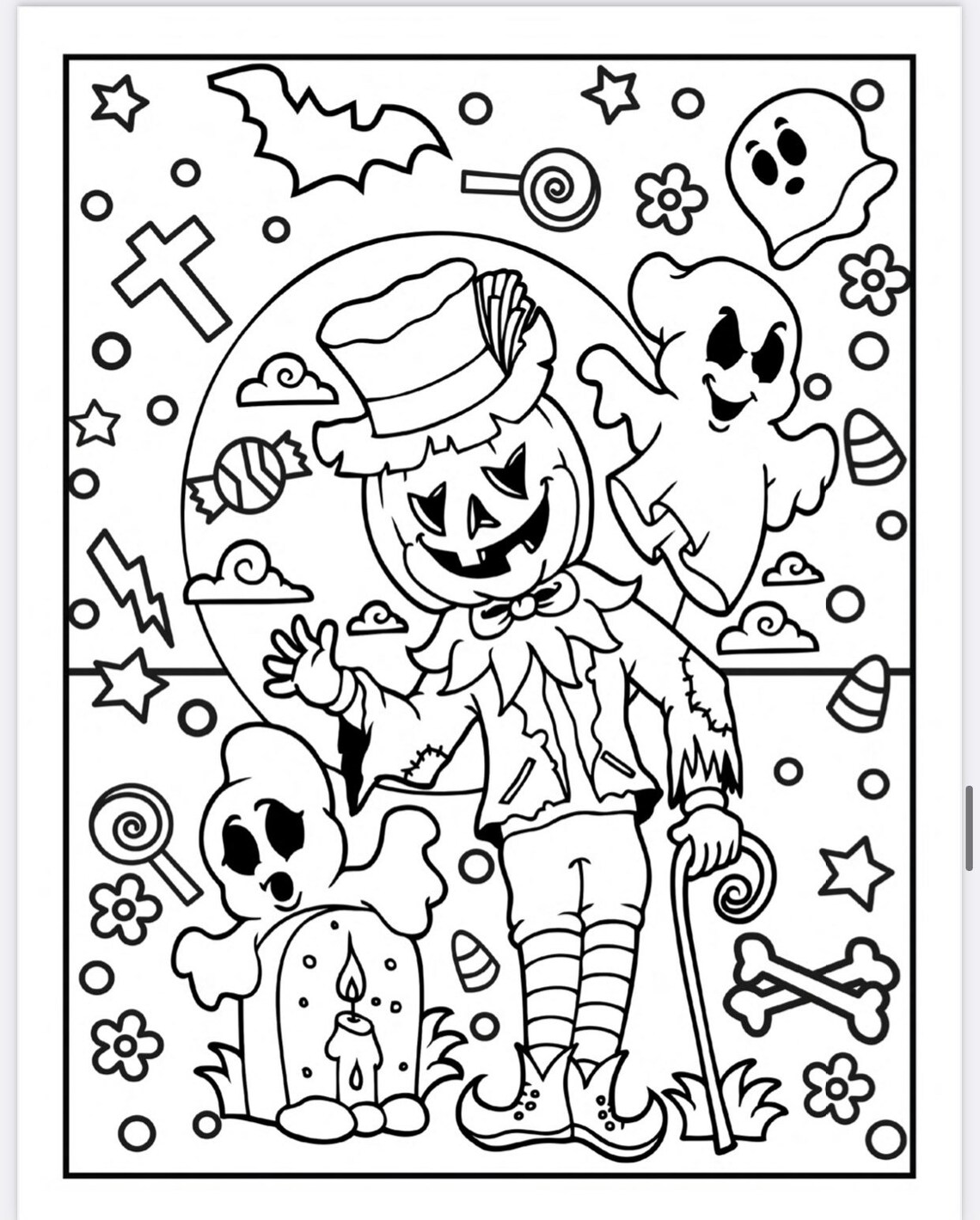 Halloween 50 printable coloring pages-instant download-holiday | Etsy