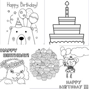 Happy Birthday 40 Printable Coloring Pages-fun Activity for Kids ...