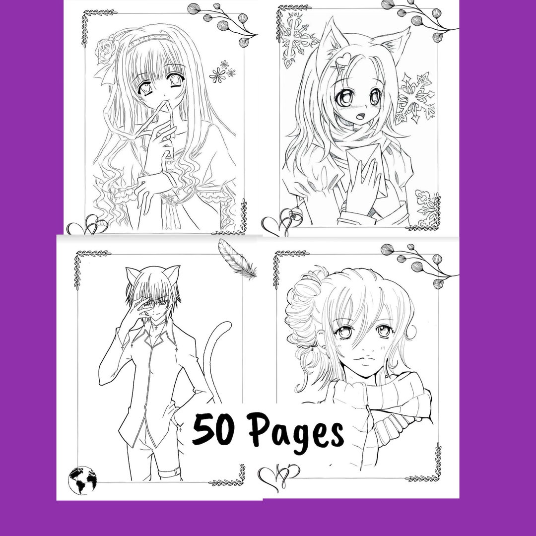 Anime 50 Printable Coloring Pages-anime Art-teen-adult Coloring Pages ...