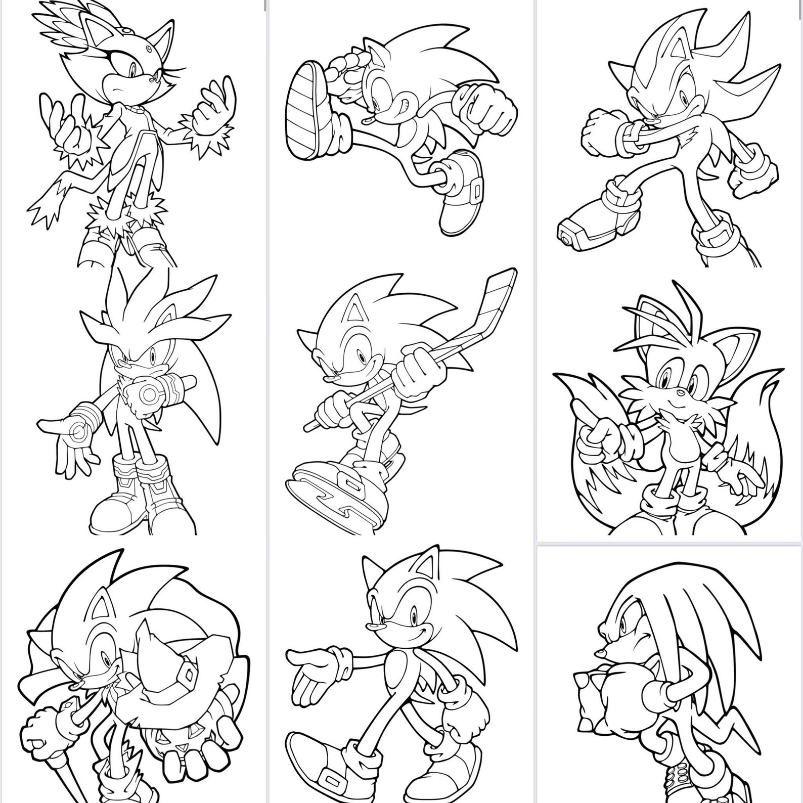 Sonic Coloring Pages for Children and Adults-anime Art-digital Download ...