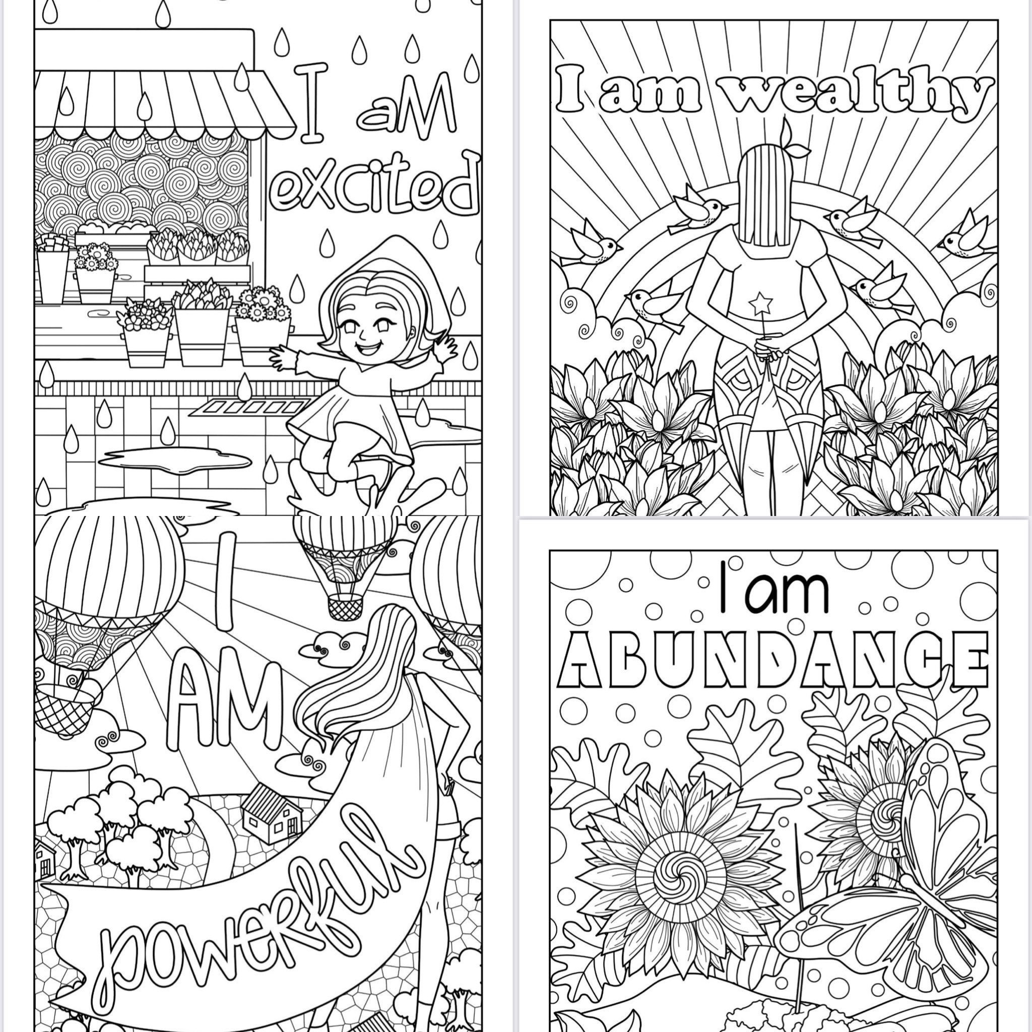 I AM Printable Coloring Pages-instant Download-positive Affirmation ...