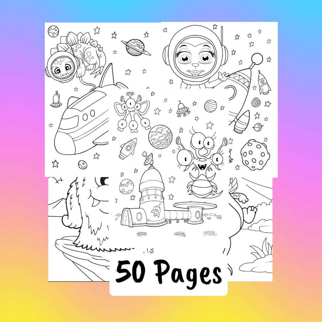 Aliens Space Art Kids Coloring Pages - Space Ships Anime Art - Kids Fun ...
