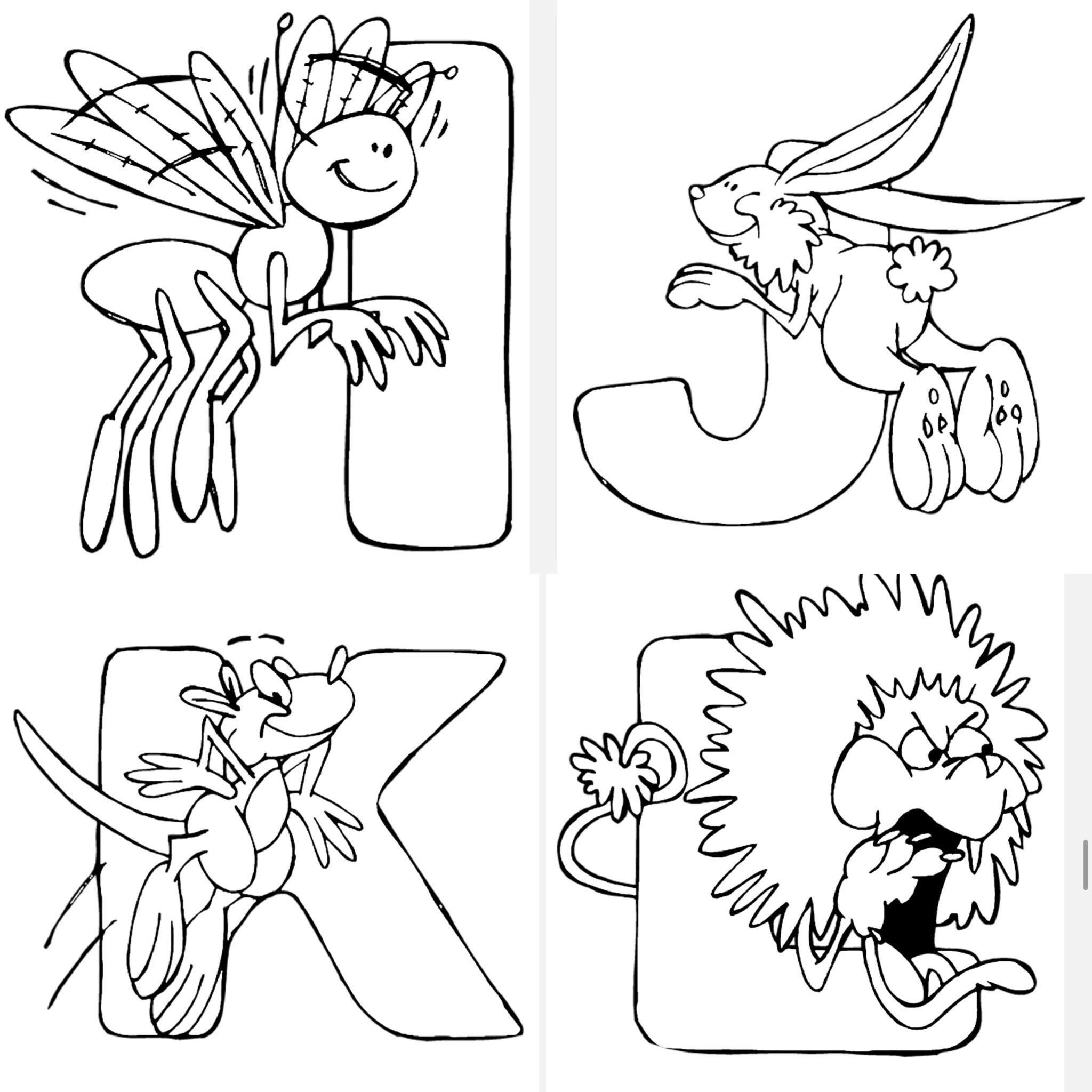 Alphabet Printable Coloring Pages-instant Download-learning Activity ...