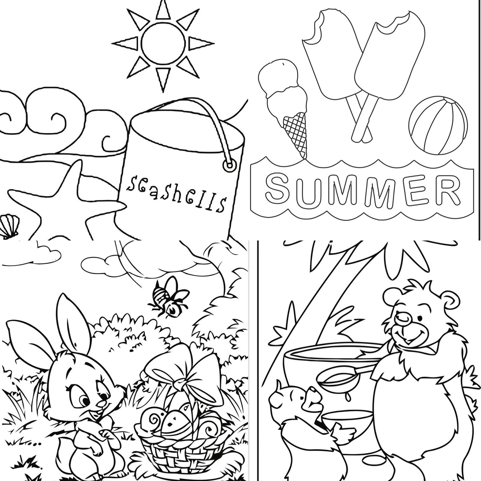 Seasons Summer Printable Coloring Pages-instant Download - Etsy