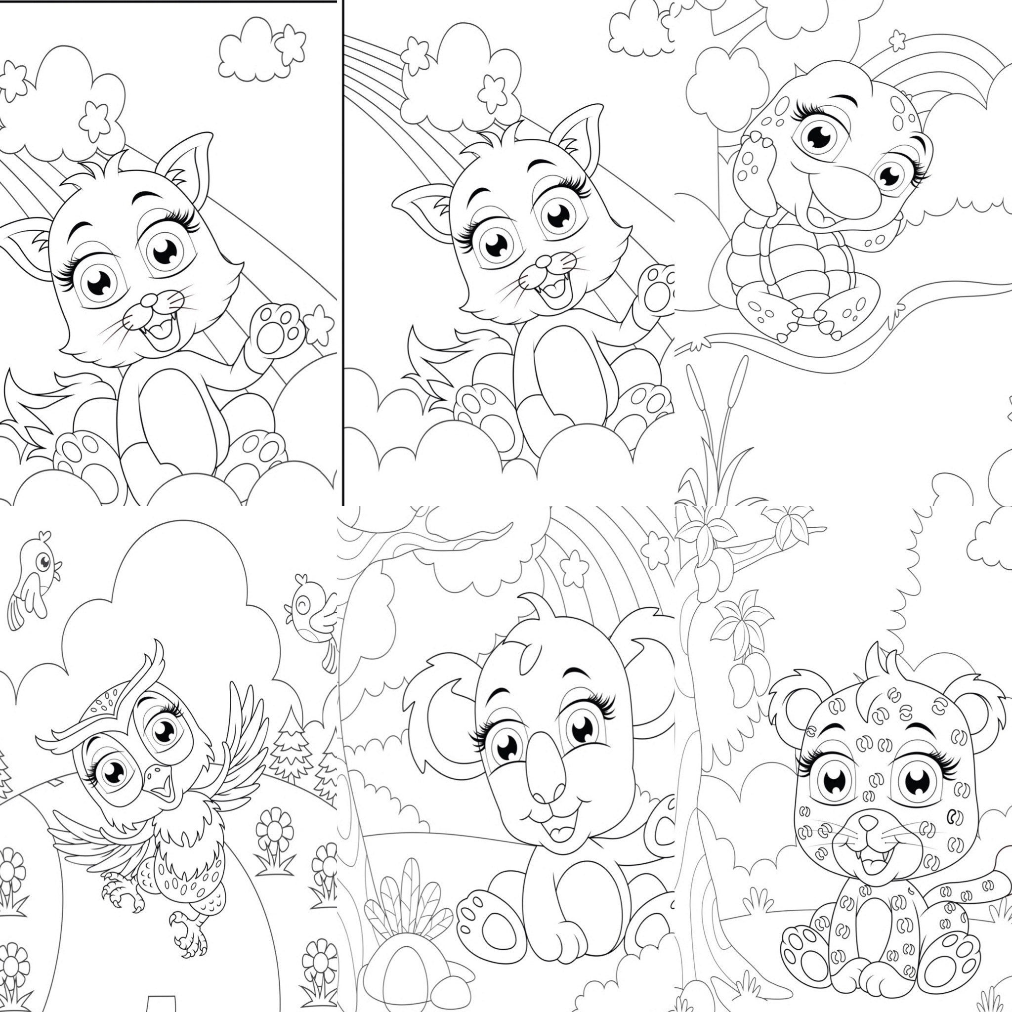 Baby Animals Printable Coloring Pages- - Etsy
