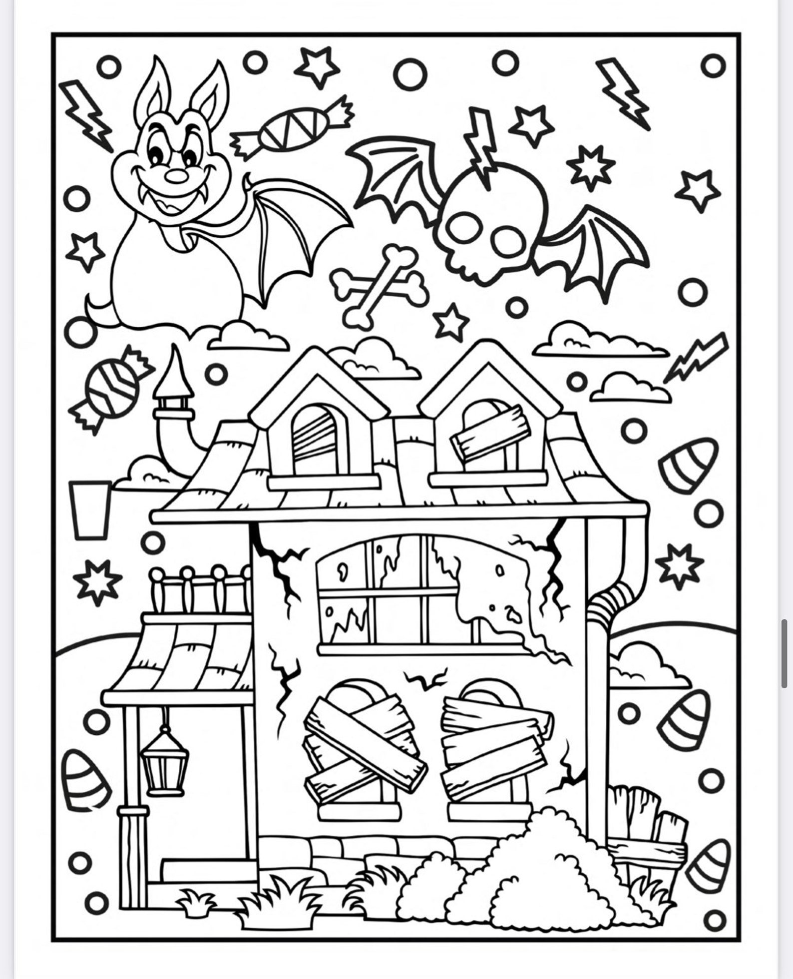 Halloween 50 printable coloring pages-instant download-holiday | Etsy