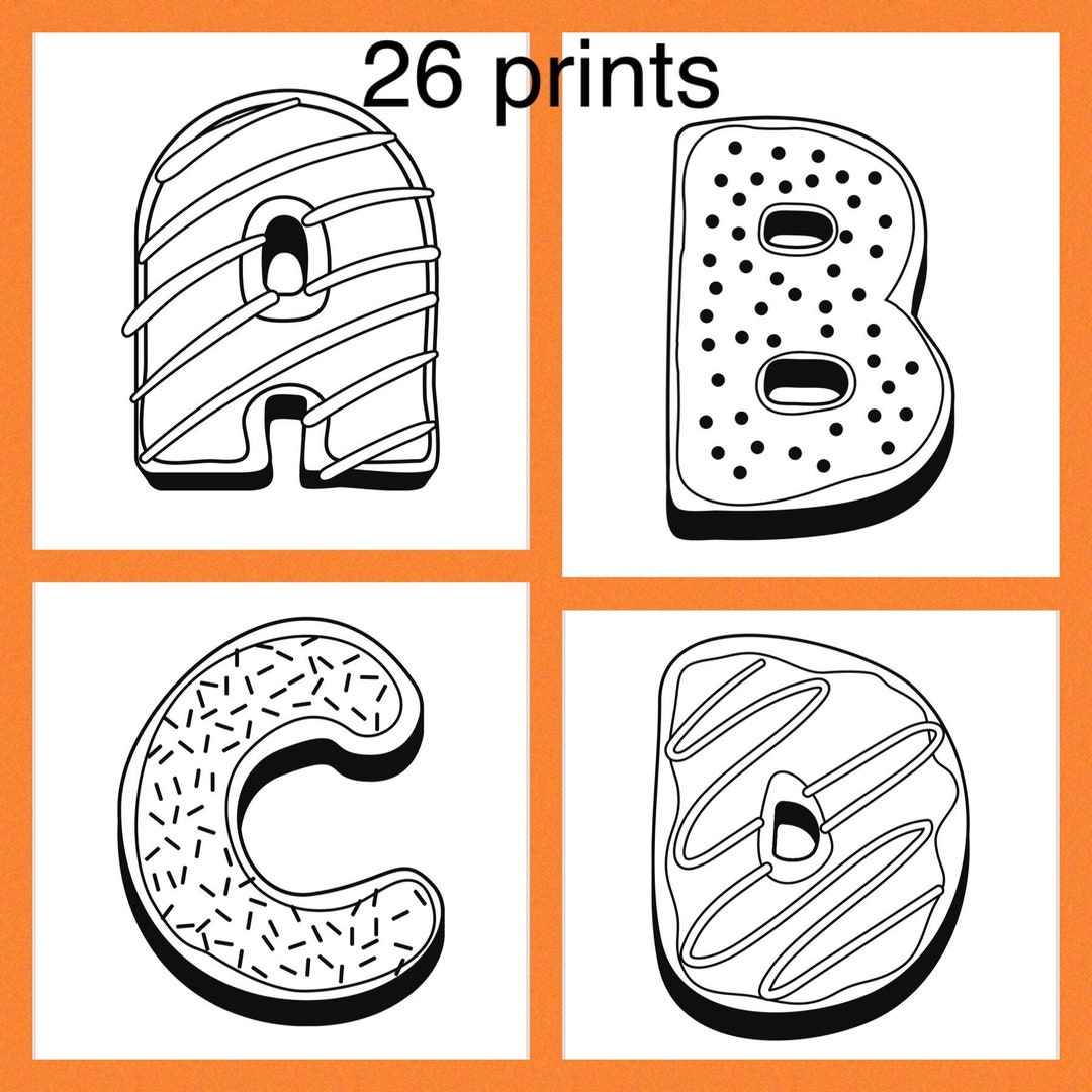 Alphabet 26 Printable Coloring Page-instant Download-learning Activity ...