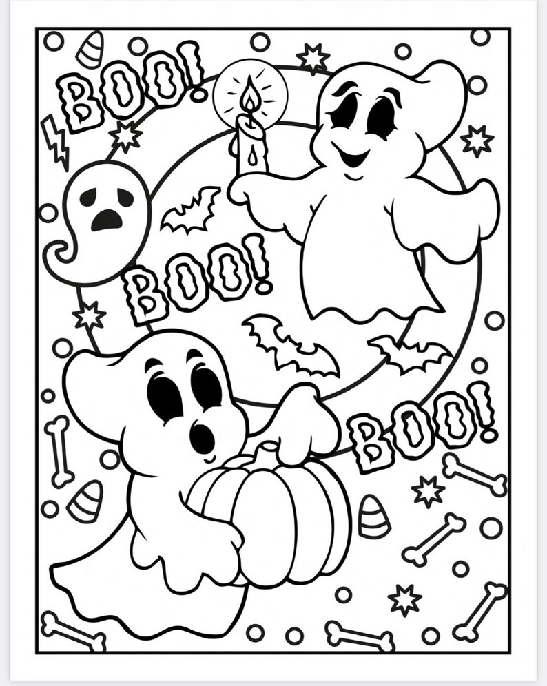 Halloween 50 Printable Coloring Pages-instant Download-holiday Coloring ...