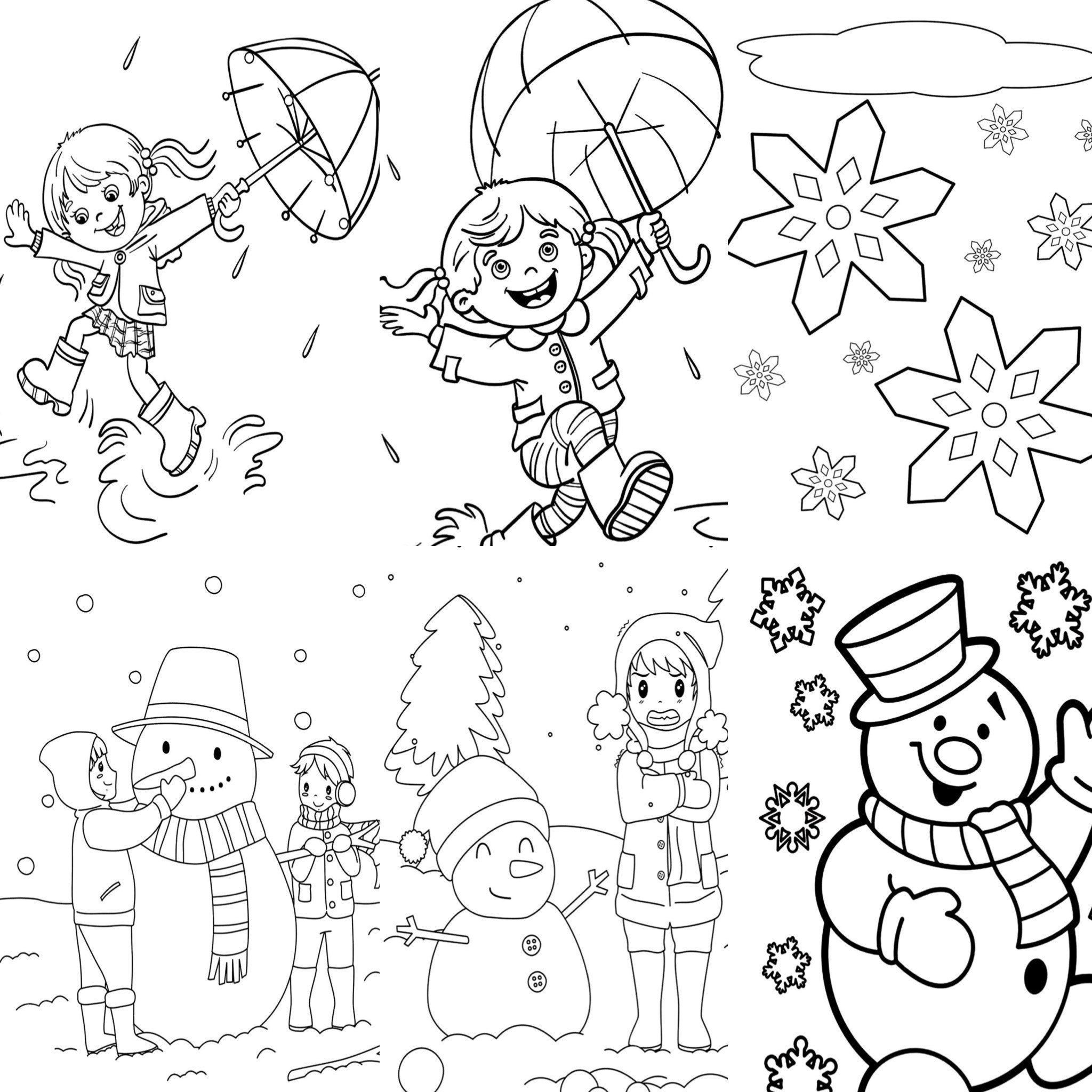 Winter Printable Coloring Pages-instant Download-fun Activity for Kids ...