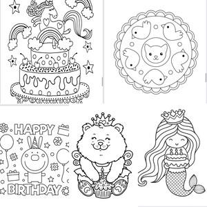 Happy Birthday 40 Printable Coloring Pages-fun Activity for Kids ...