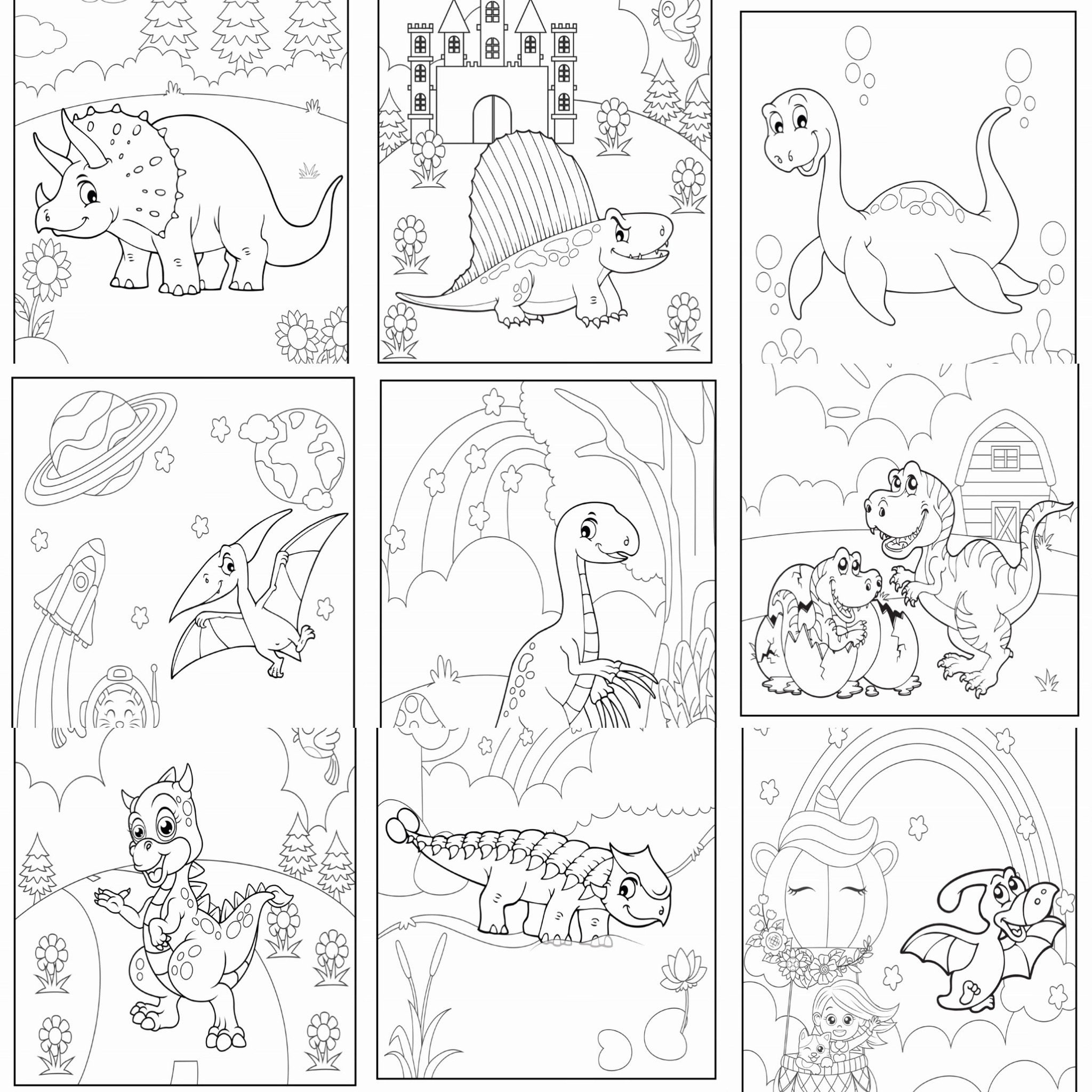 Dinosaur Print Kids Coloring Pages - Dinosaur Stationery Animal ...