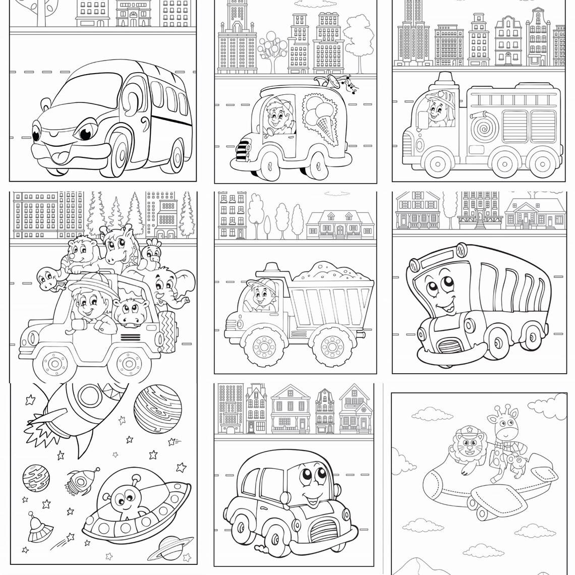 Animated Car Coloring Pages - Vintage Car Kids Coloring Pages - Baby ...