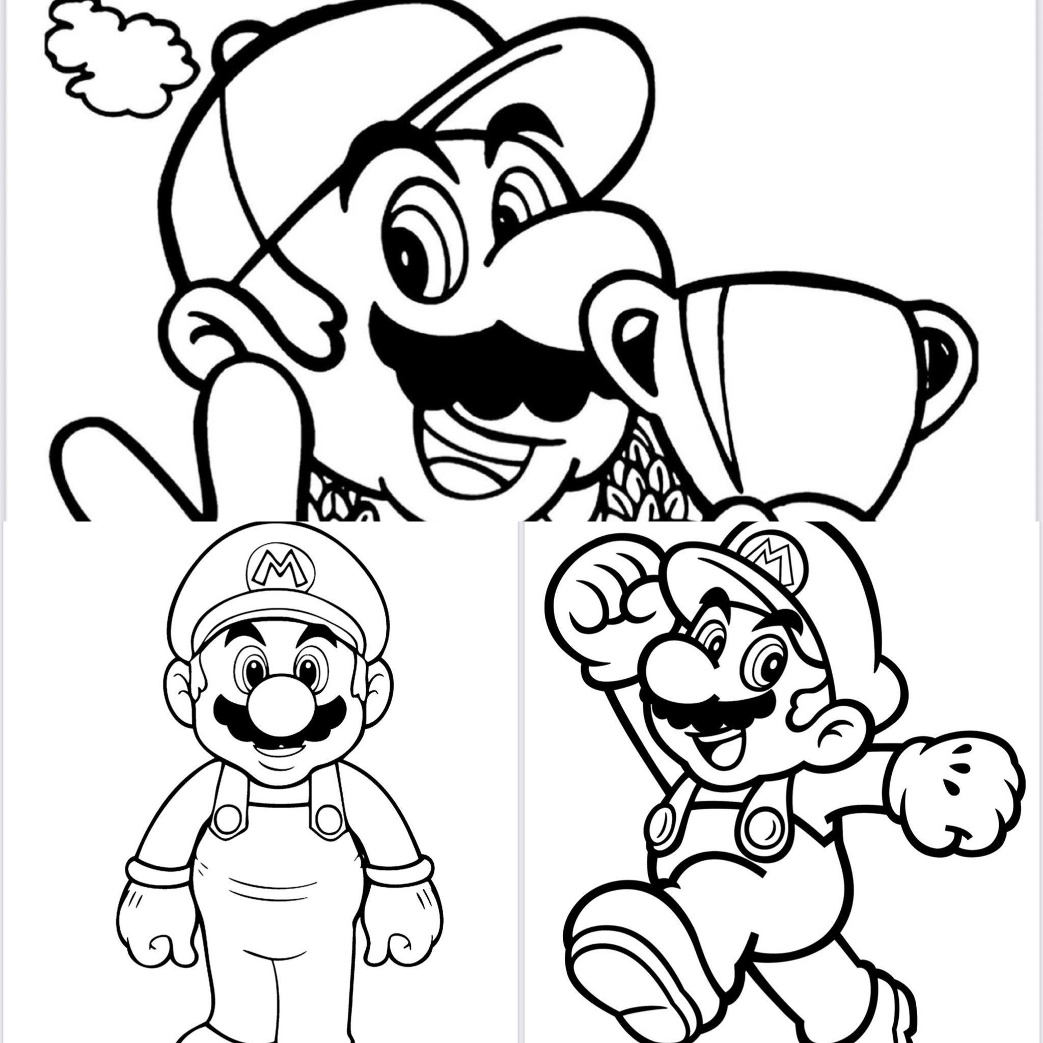 Mario Brothers Printable Coloring Pages-instant Download-cartoon ...