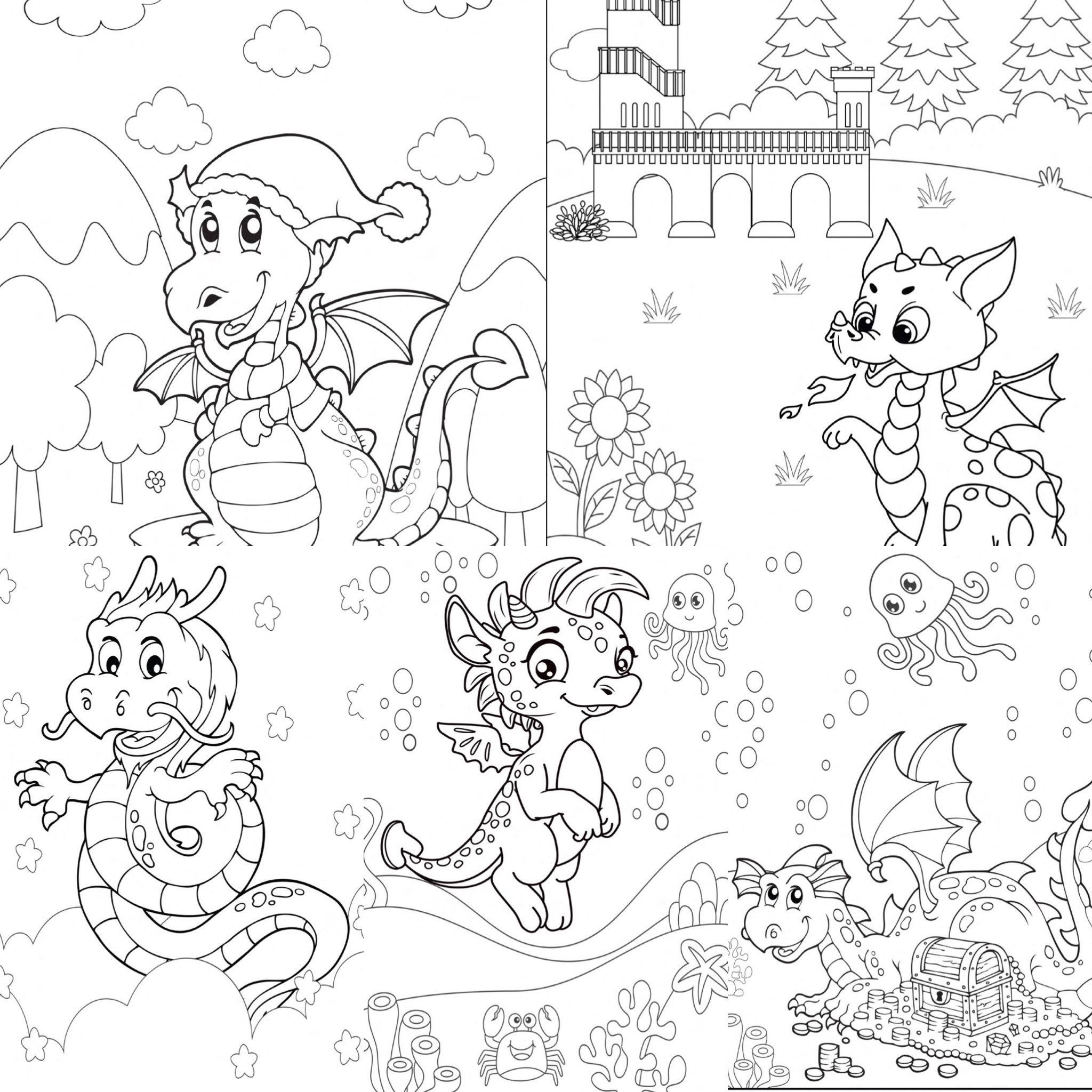 Dragon Coloring Pages 50 Printable Color Pages for Children-anime Art ...