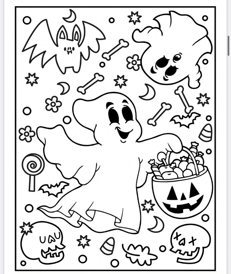 Halloween 50 Printable Coloring Pages-instant Download-holiday Coloring ...