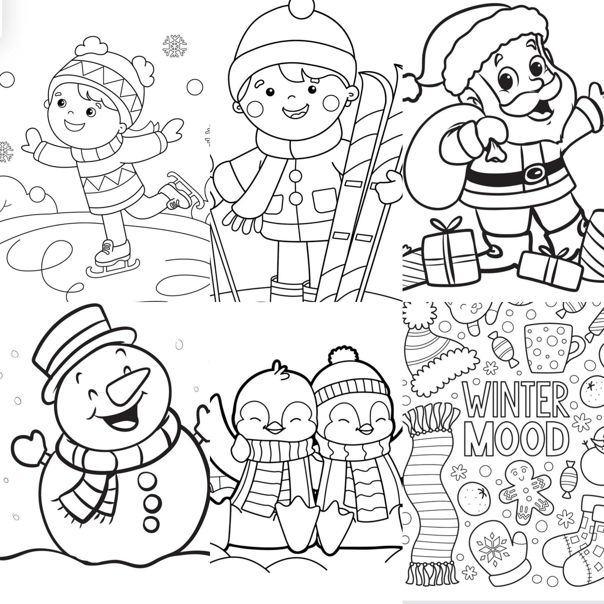 Winter Printable Coloring Pages-instant Download-fun Activity for Kids ...