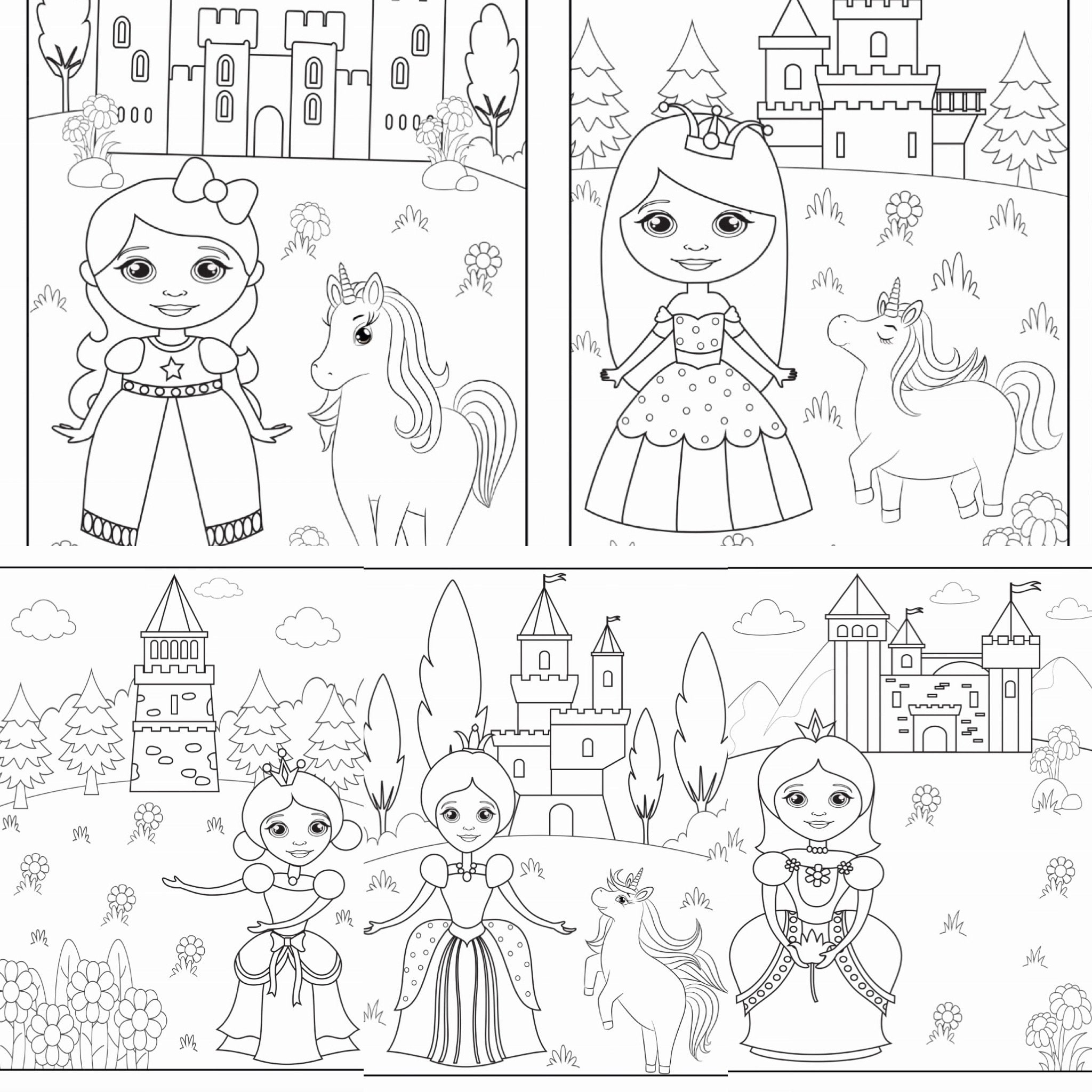 Printable Princess Coloring Pages Cute Girl Coloring Sheets Princess ...