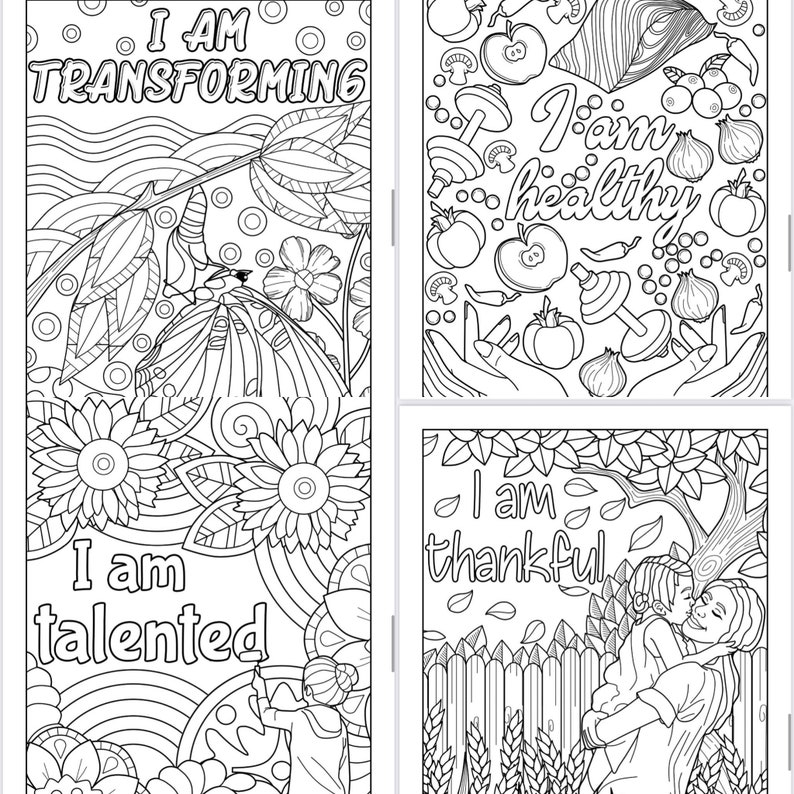I AM Printable Coloring Pages-instant Download-positive Affirmation ...