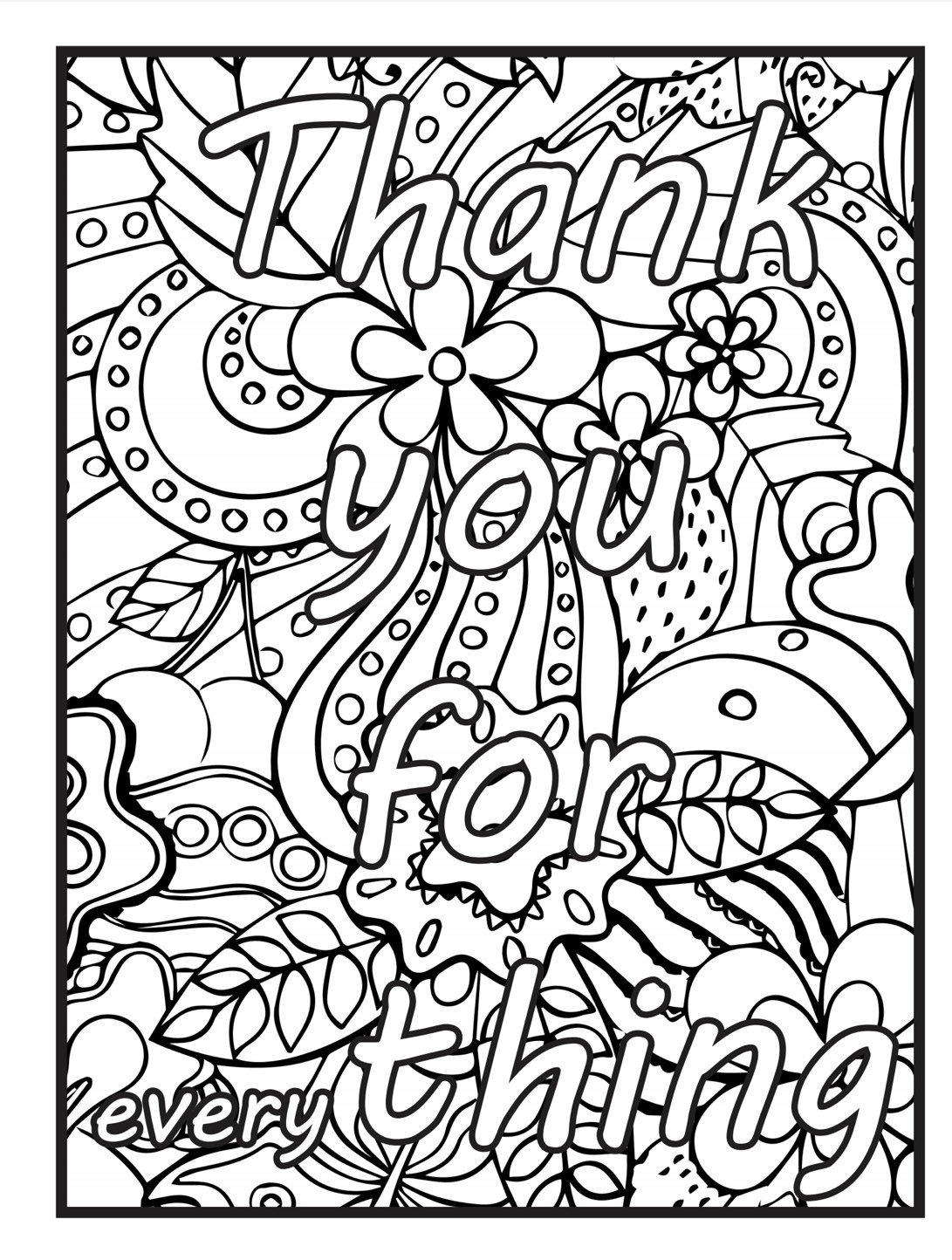 Gratitude Printable Coloring Pages-instant Download-coloring Thank You ...