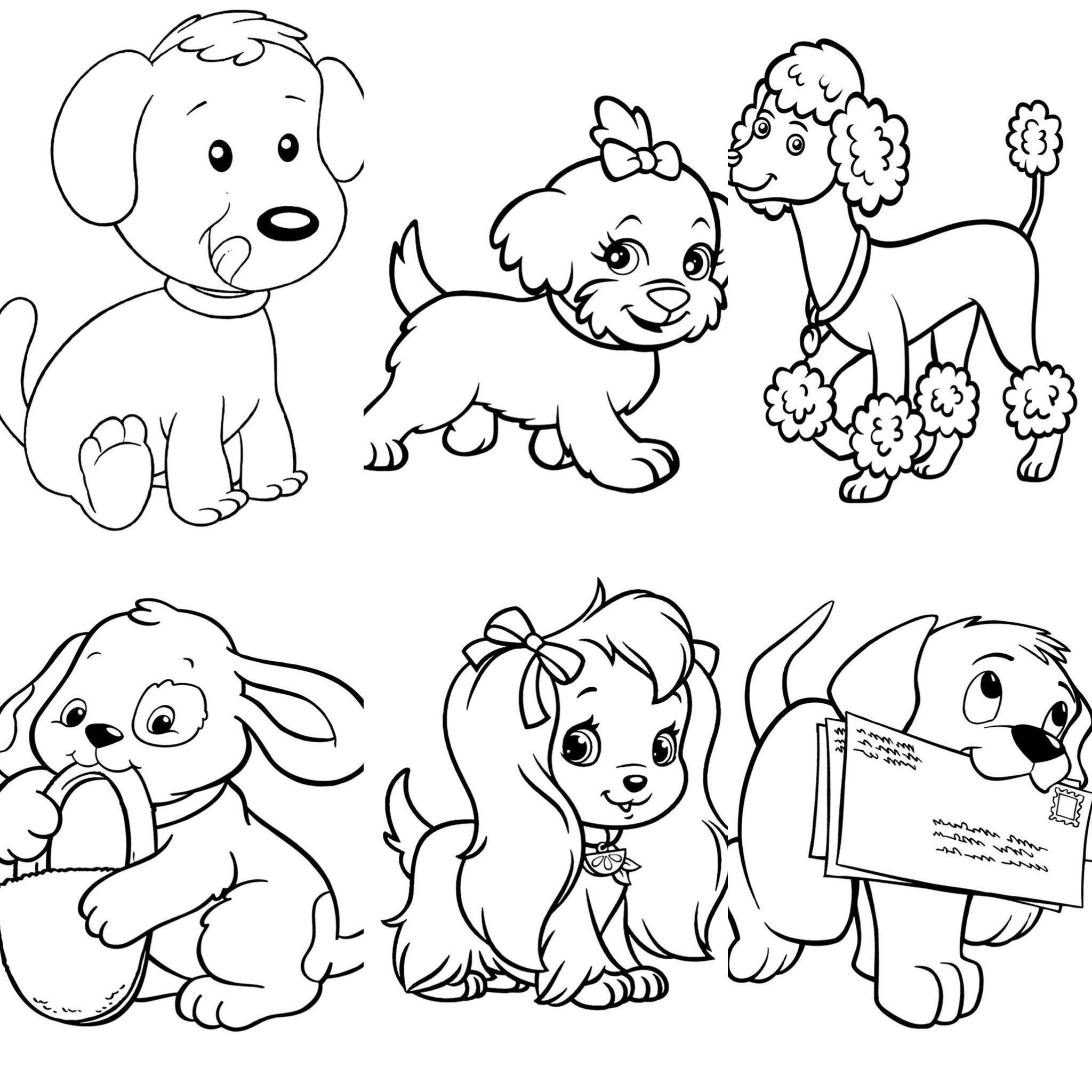 25 Furry Friends Coloring Book :Printable Dog Coloring, 60% OFF