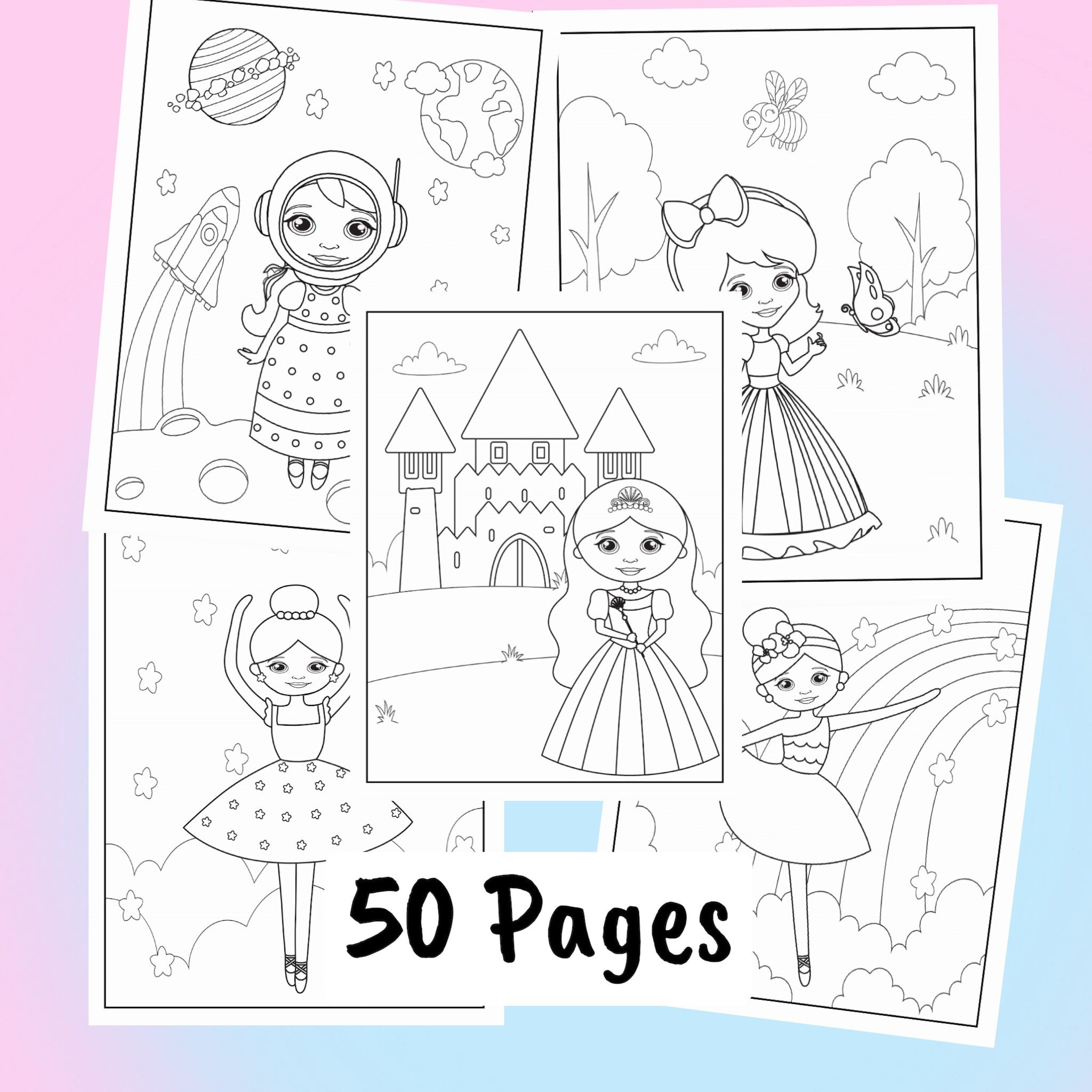 Printable Princess Coloring Pages - Cute Girl Coloring Sheets ...