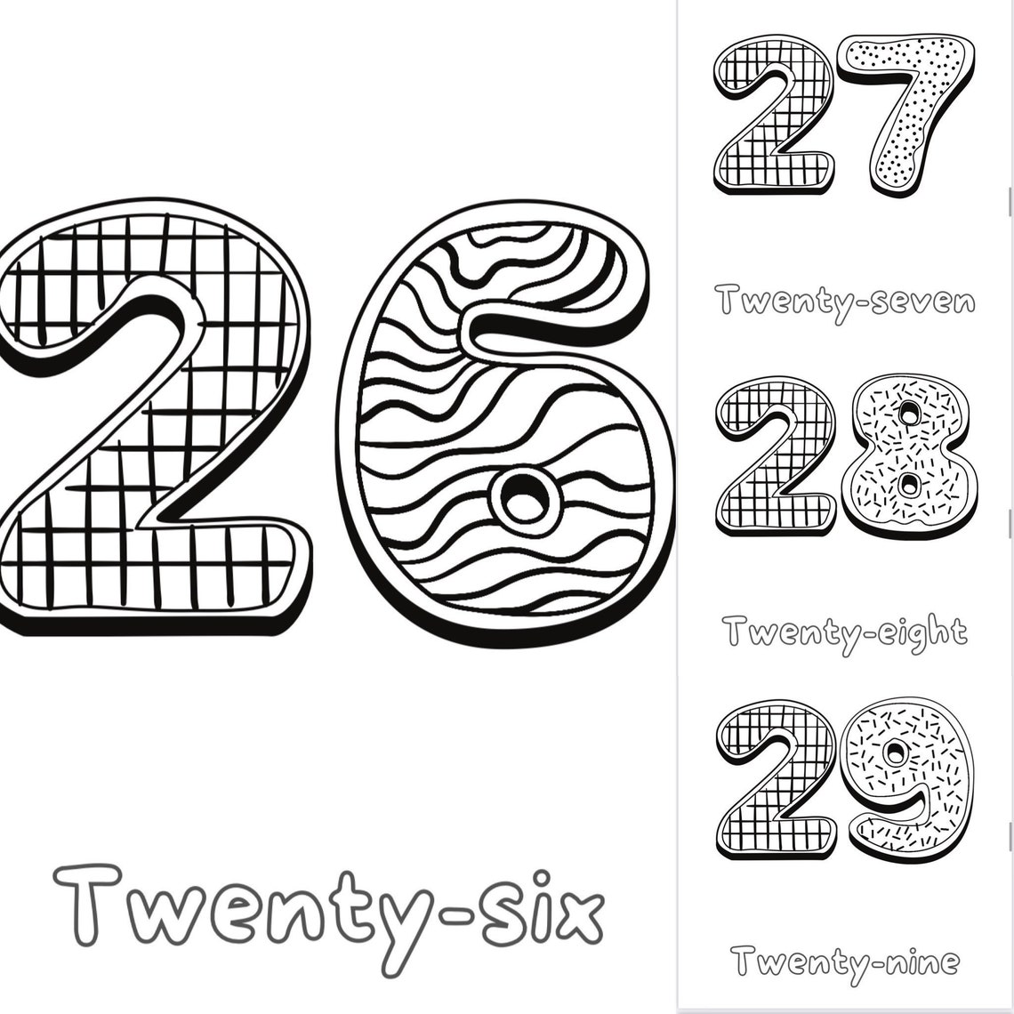 Numbers 1-50 Printable Coloring Pages-instant Download-learning ...