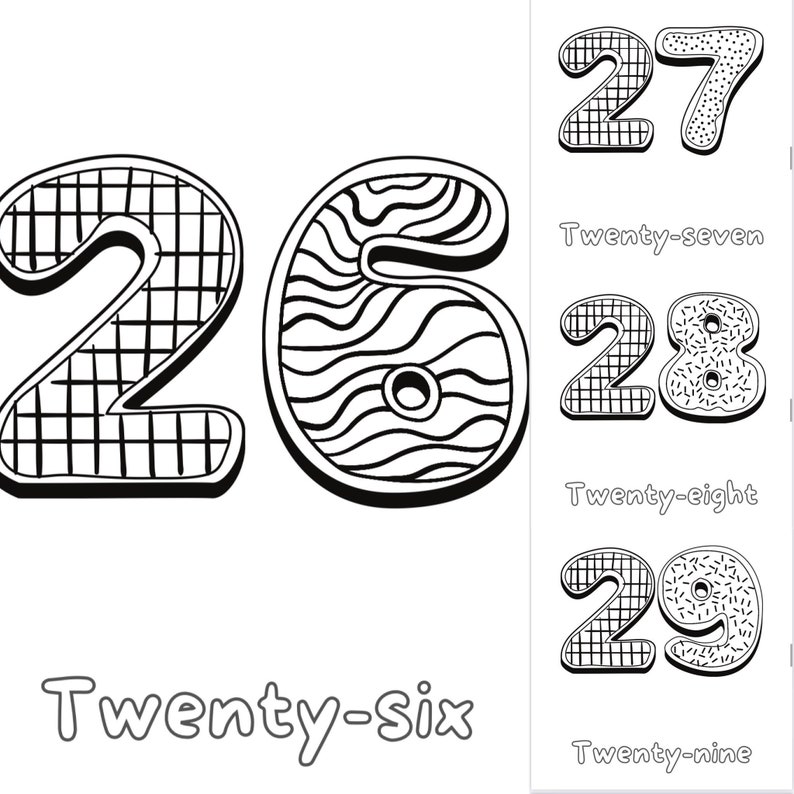 Numbers 1-50 Printable Coloring Pages-instant Download-learning ...