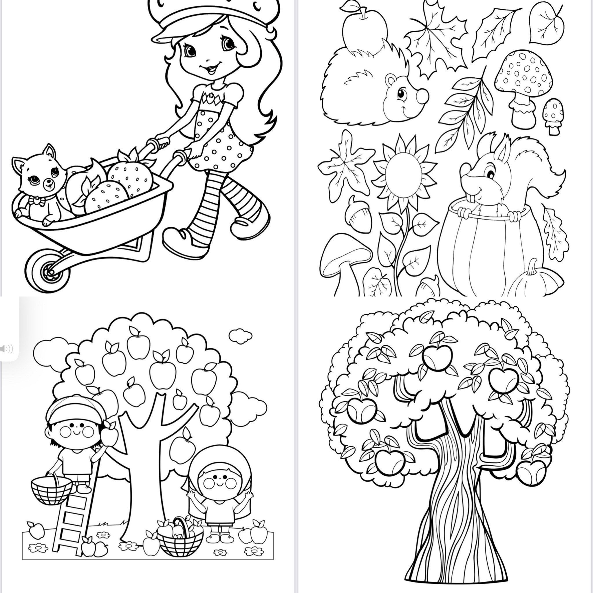 Fall Printable Coloring Pages - Etsy