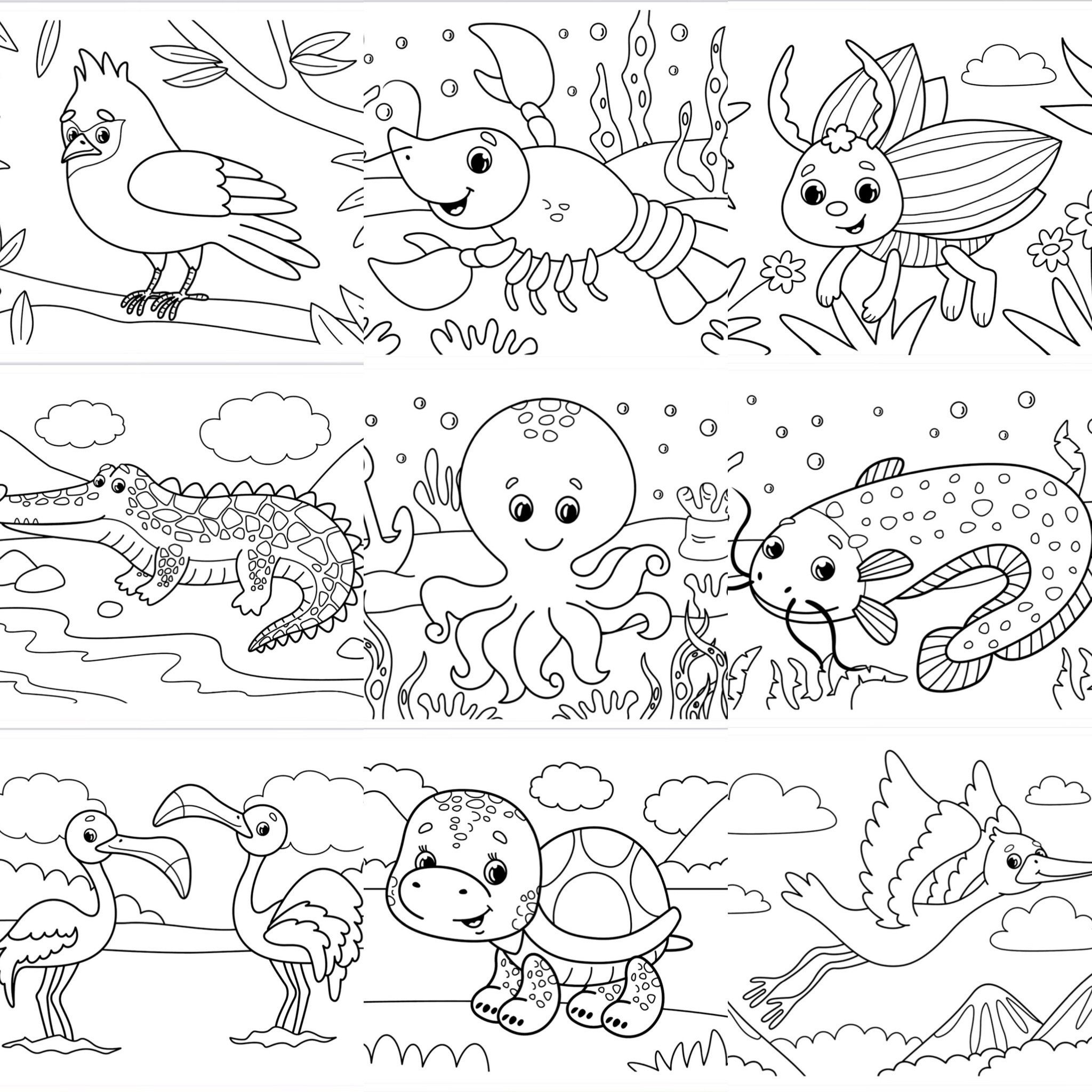 Cute Animal Cartoon Printable Coloring Pages Anime Cartoon Character ...