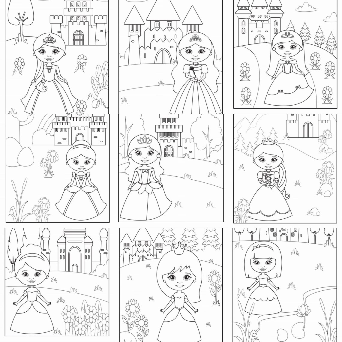 Printable Princess Coloring Pages - Cute Girl Coloring Sheets ...