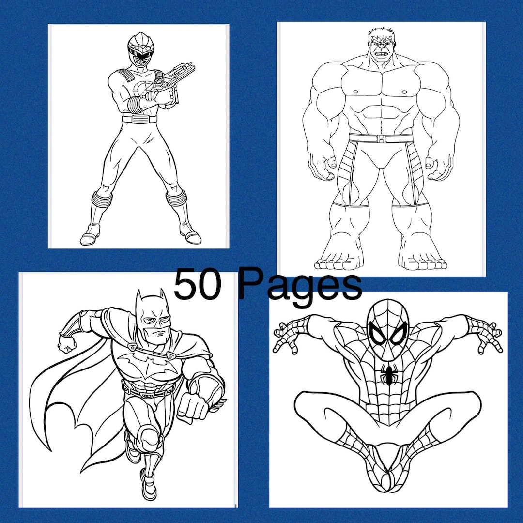 Superhero 45 Printable Coloring Pages-instant Download-fun Activity for ...