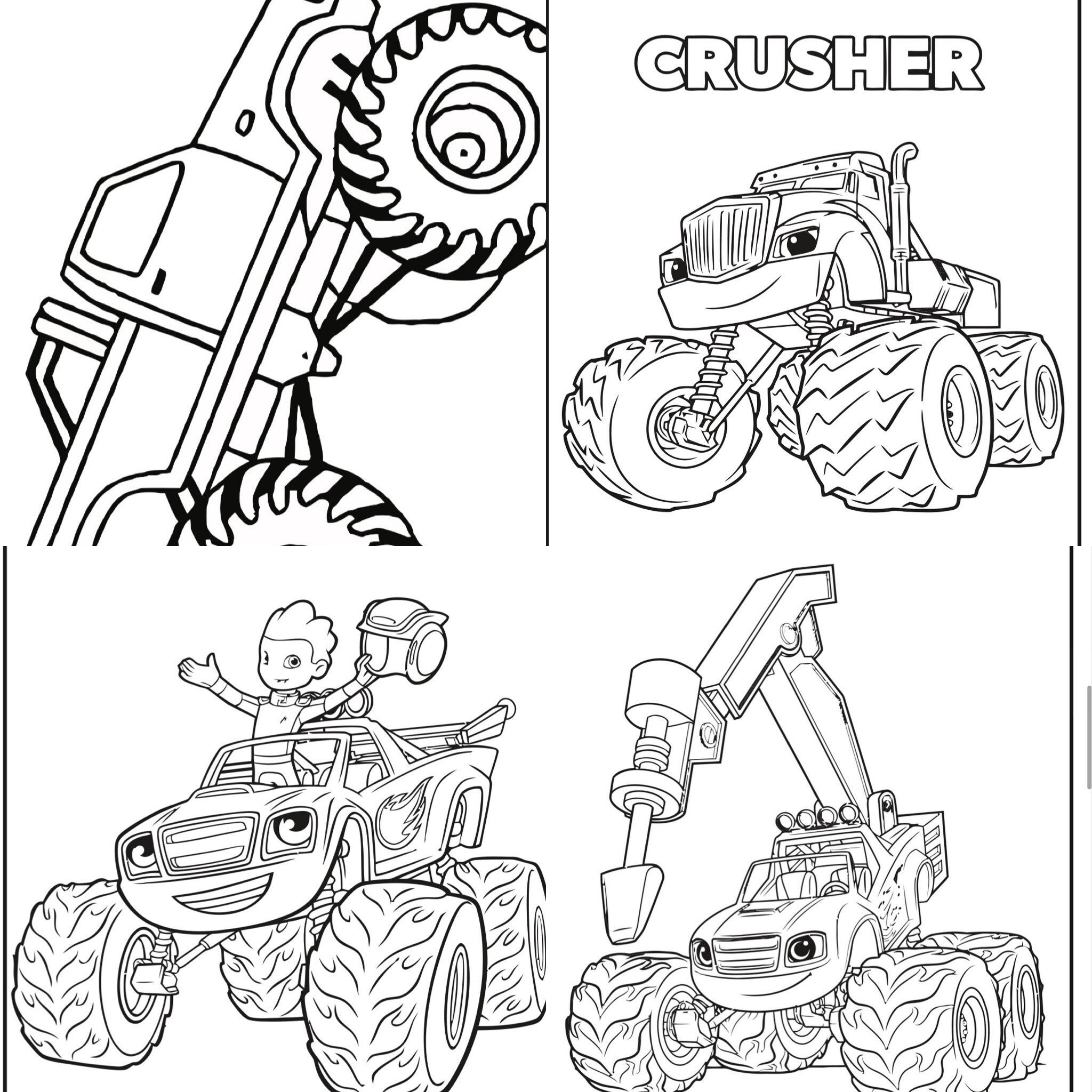 Monster Truck 20 Printable Coloring Pages-instant Download - Etsy