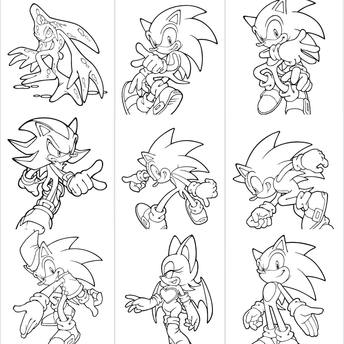 Sonic Coloring Pages for Children and Adults-anime Art-digital Download ...